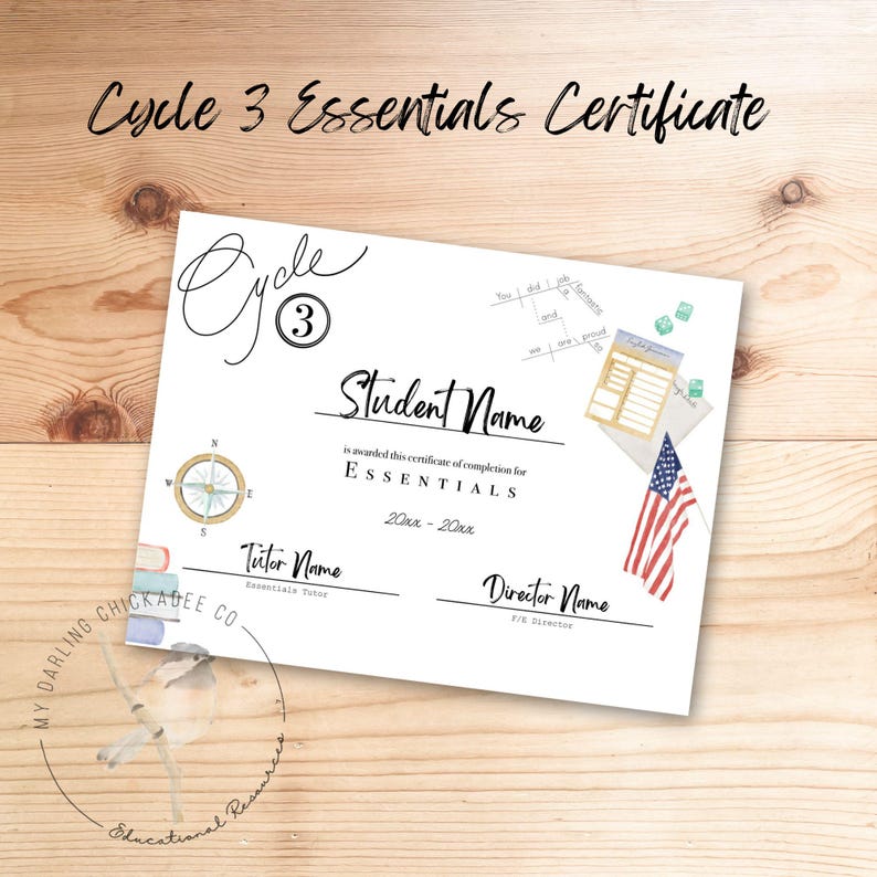 Editable CC Cycle 3 CC Certificate Set | Foundations, Essentials ...