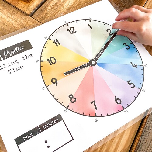 Telling the Time Printable Clock // Printable Homeschool - Etsy