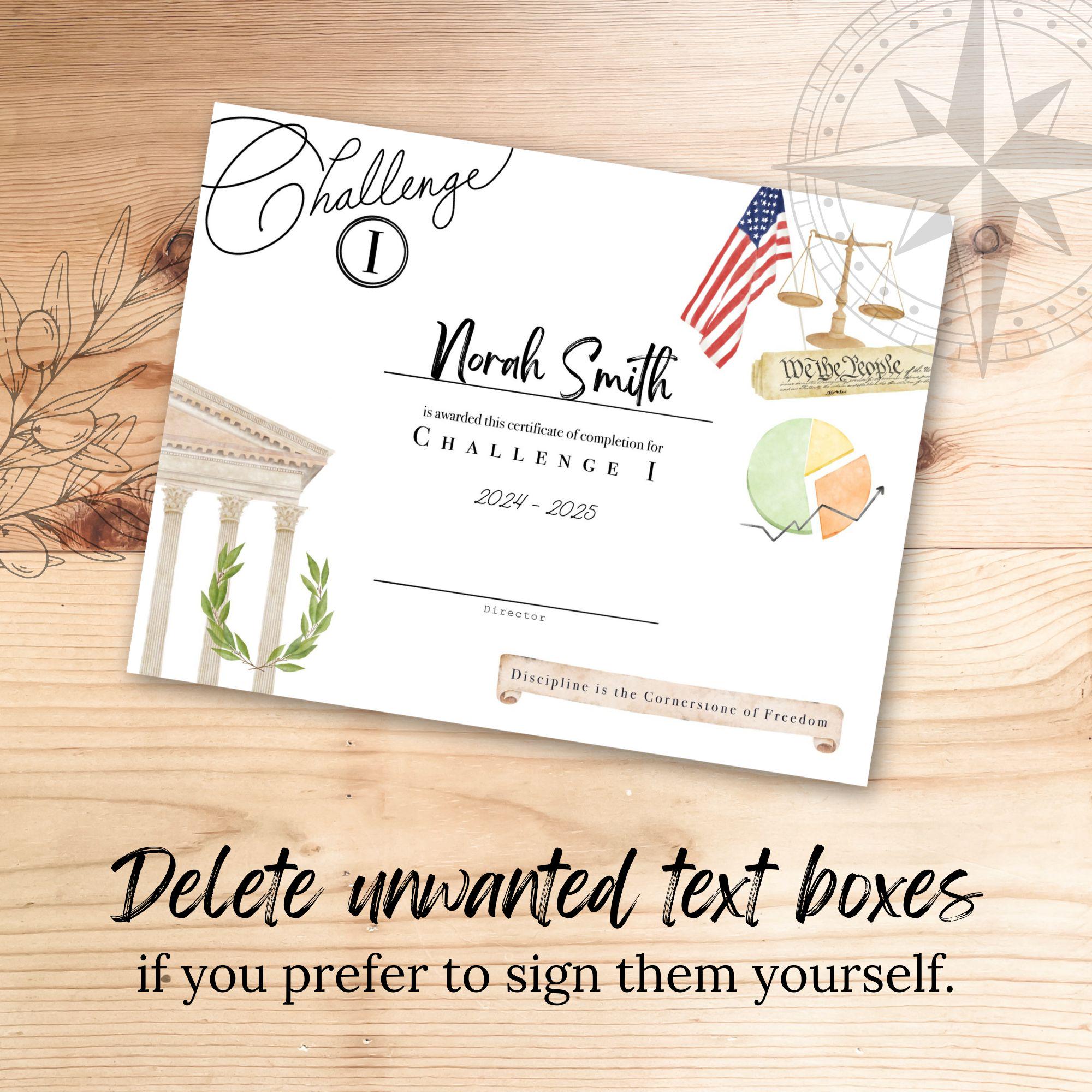 Editable CC Challenge I Certificate | CC End of Year Celebration Award ...