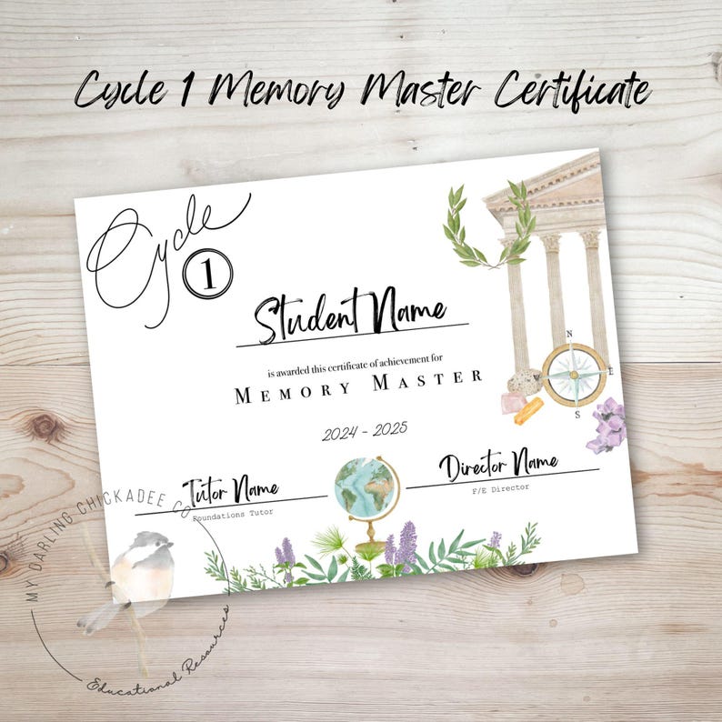 Editable Cycle 1 Classical Conversations Certificates || Foundations ...