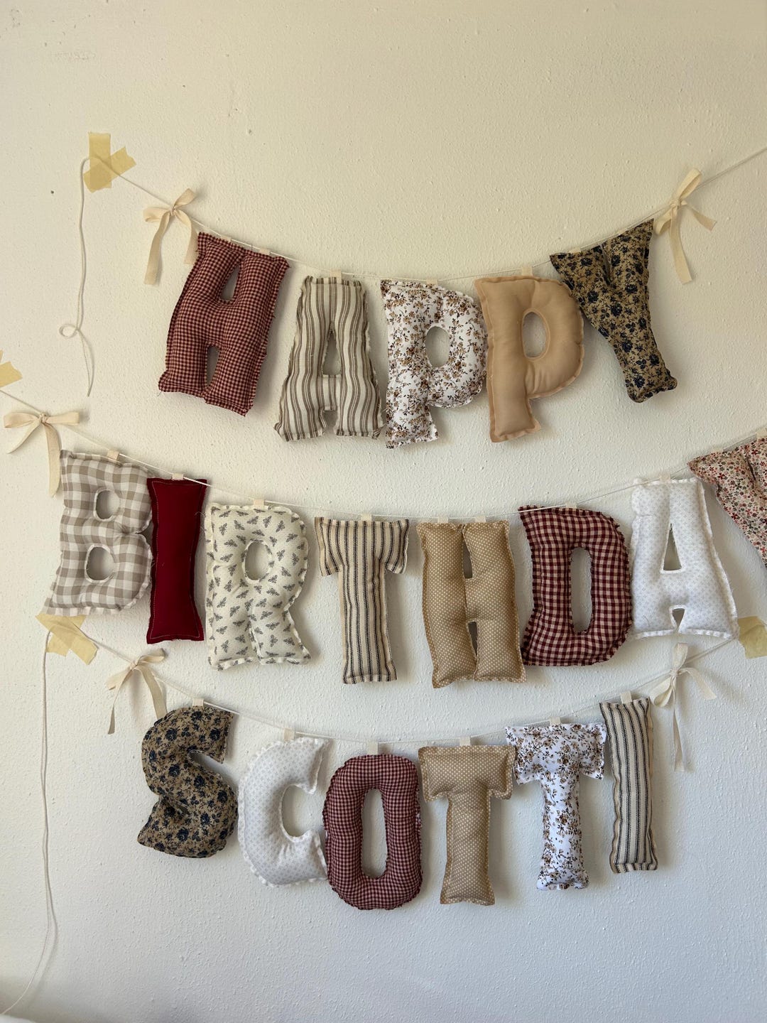 Custom Stuffed Banner – Personalized Name Garland, Customizable Fabrics ...