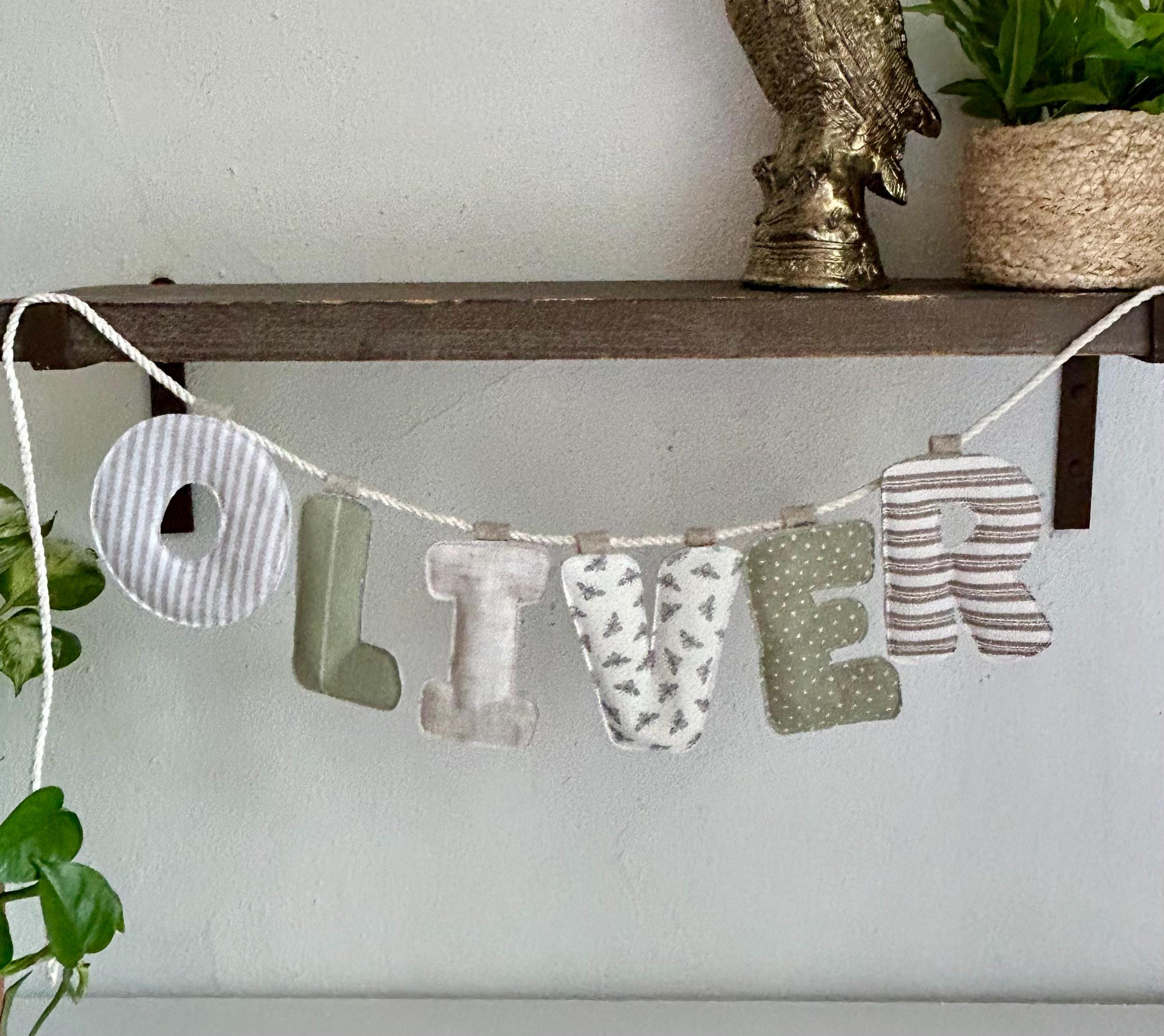 Custom Puff Name Banner – Handmade Fabric Letters for Kids *neutral* - Etsy