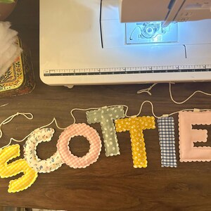 Scalloped Letters Custom Fabric Name Banner | Personalized Nursery ...