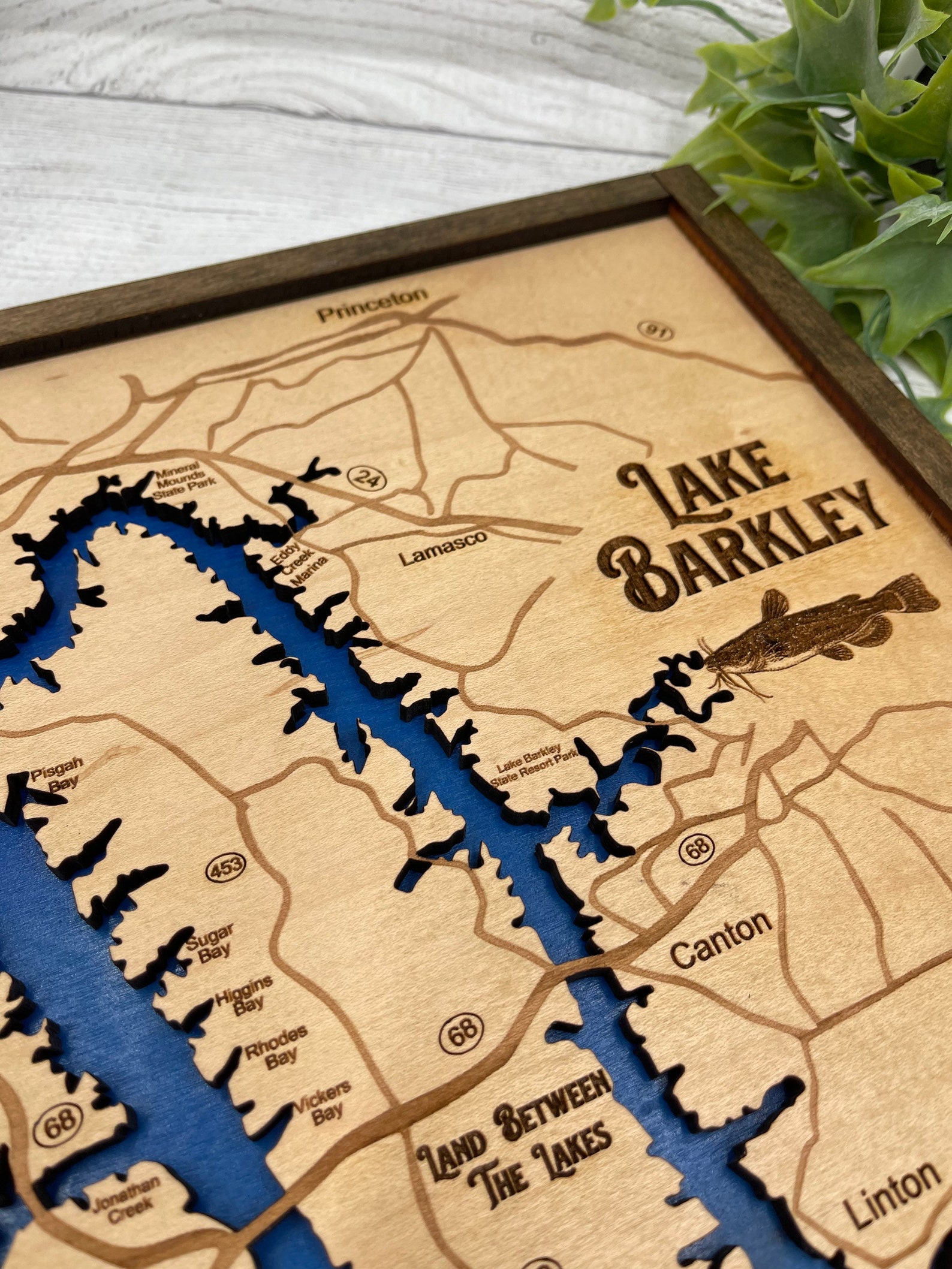 Kentucky & Barkley Lake Wood Map: Layered Wall Art - Etsy