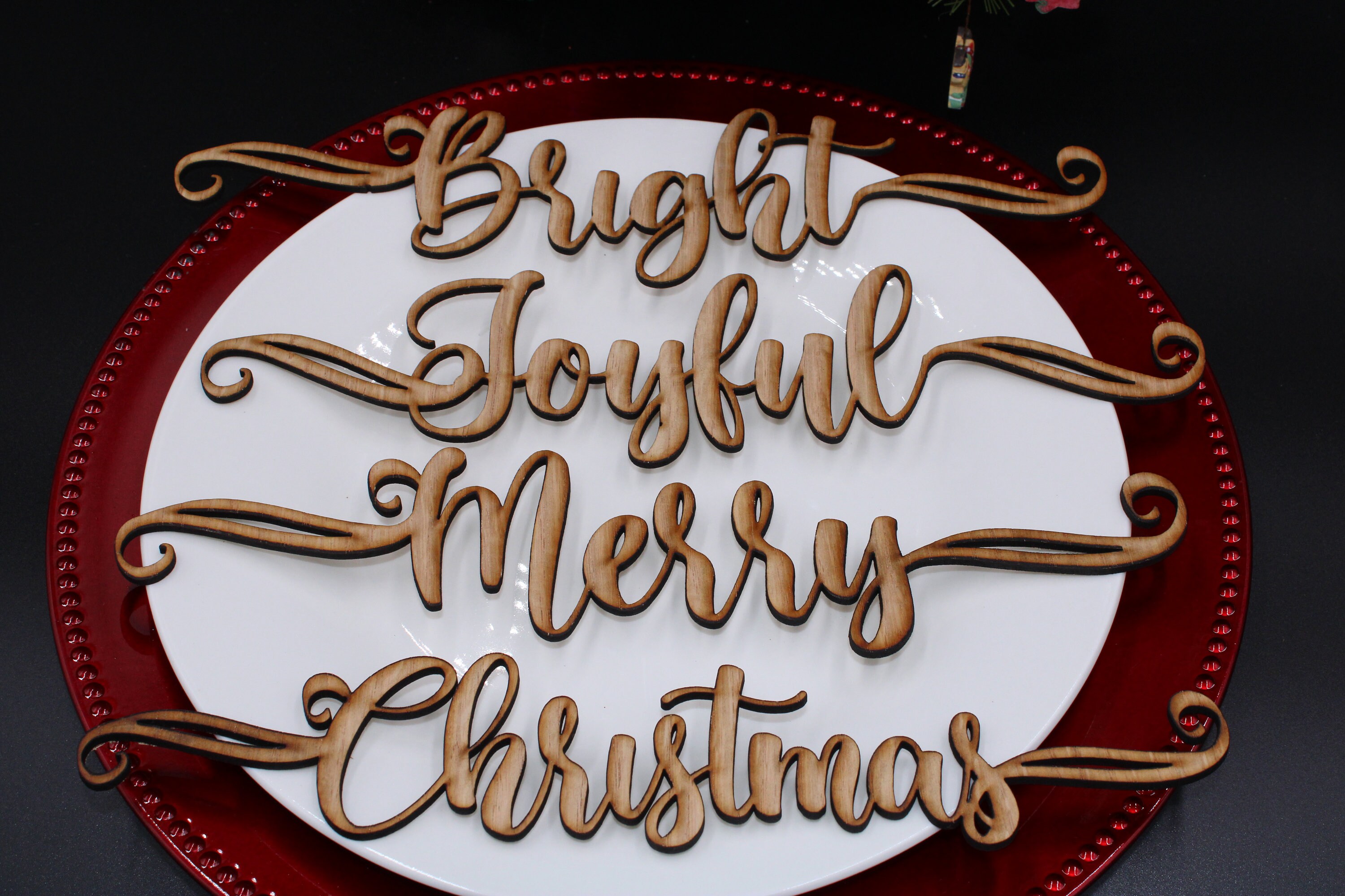Christmas Table Setting Decoration Words Merry Christmas | Etsy