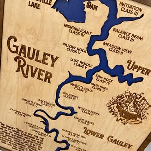 Gauley River Whitewater Rafting Map: West Virginia Wood Wall Art - Etsy