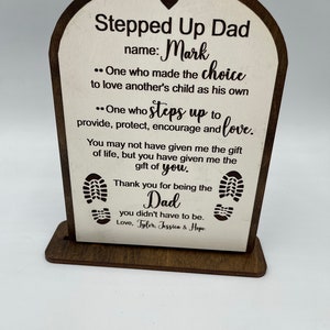 Personalized Definition of Stepped up Dad - Wood Standing Sign Plaque ...