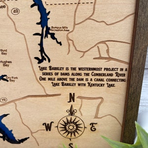 Kentucky & Barkley Lake Wood Map: Layered Wall Art - Etsy