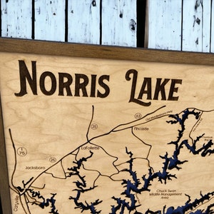 Norris Lake Wood Map: Engraved 3D Tennessee Lake House Decor - Etsy