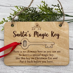 Santa's Magic Key Hanging Sign Christmas Ornament - Etsy