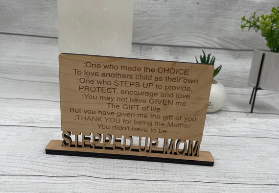 Stepped up Mom Sign Mother's Day Plaque Definition Step - Etsy