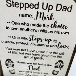 Personalized Definition of Stepped up Dad - Wood Standing Sign Plaque ...