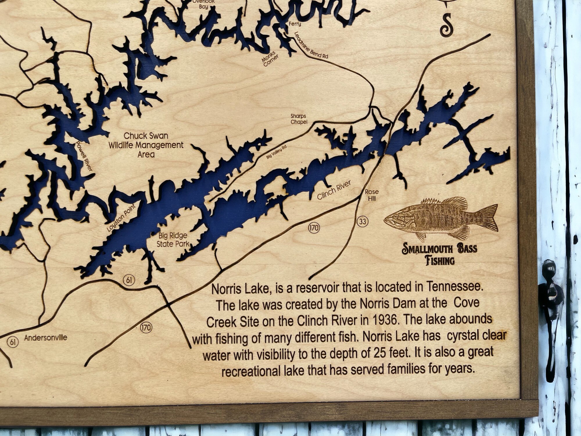 Norris Lake Wood Map: Engraved 3D Tennessee Lake House Decor - Etsy