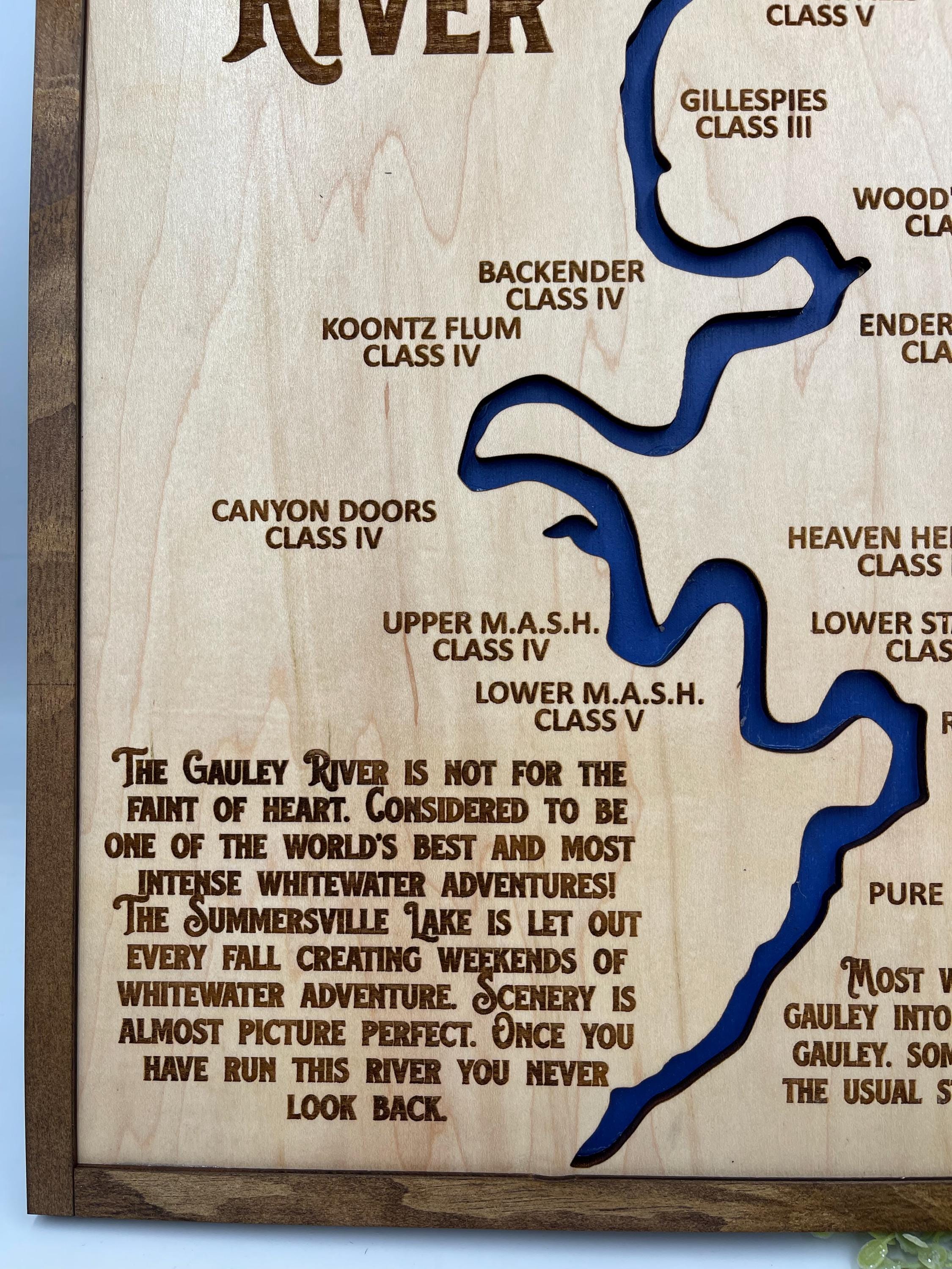 Gauley River Map Hand Made American Whitewater