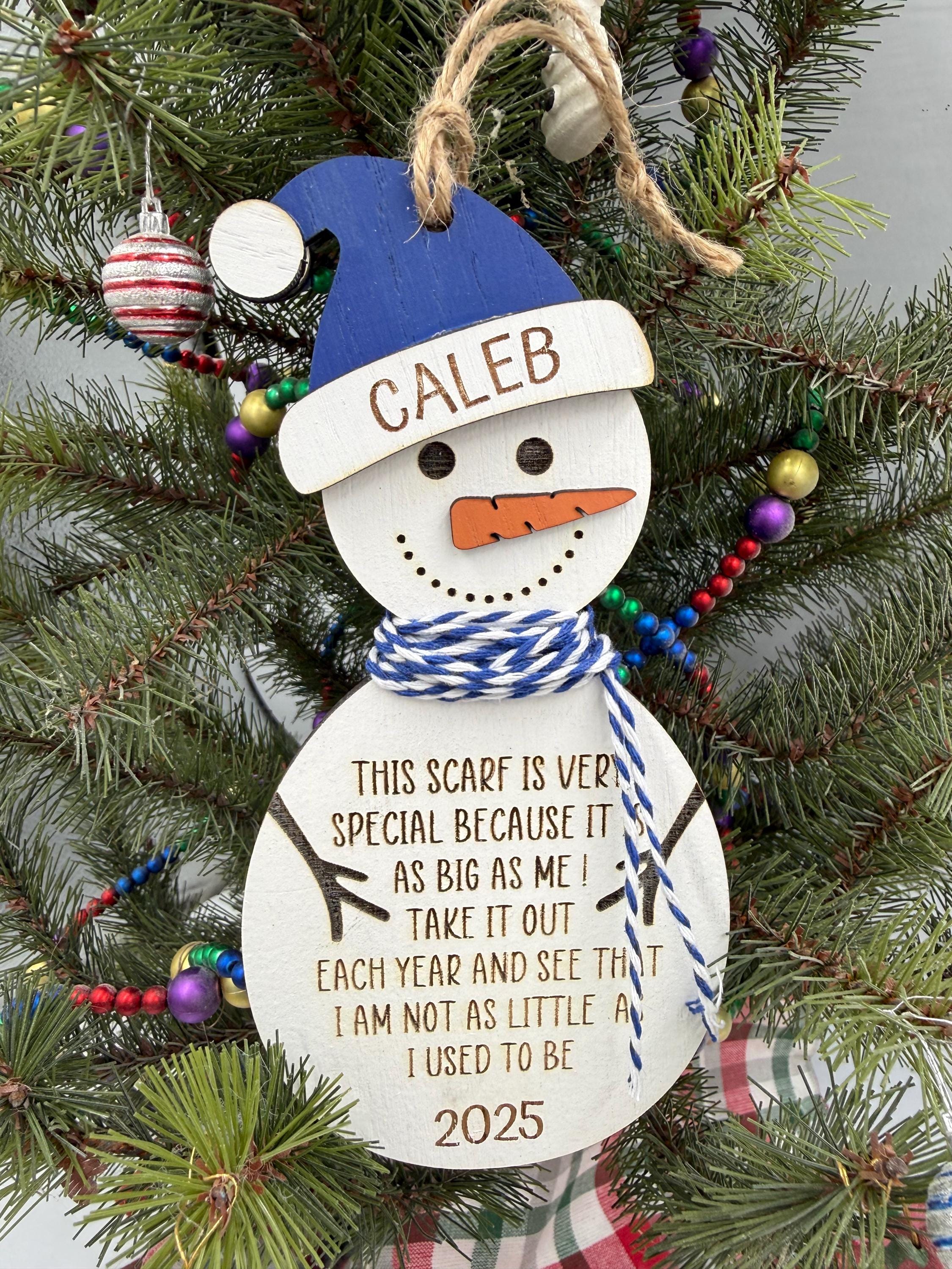 Customizable Snowman Growth Chart Ornament: Baby's First Christmas 2025 ...