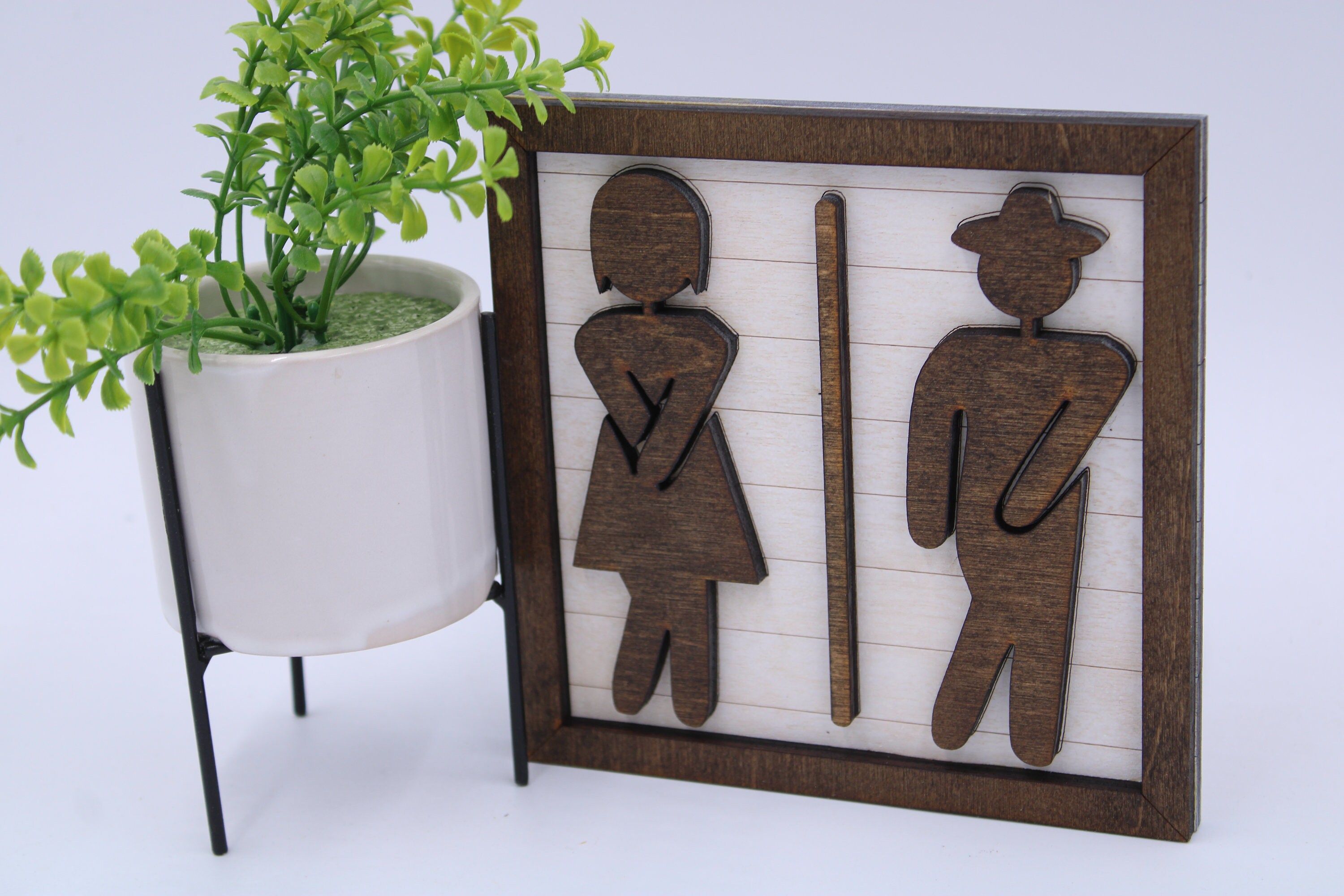 Country Farmhouse Shiplap Look Restroom Bathroom Sign Hat & | Etsy