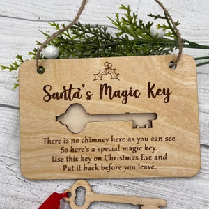 Santa's Magic Key Hanging Sign Christmas Ornament - Etsy