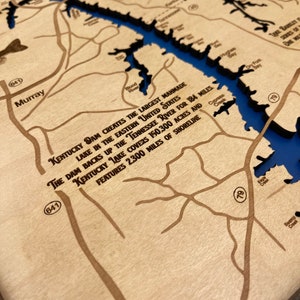Kentucky & Barkley Lake Wood Map: Layered Wall Art - Etsy