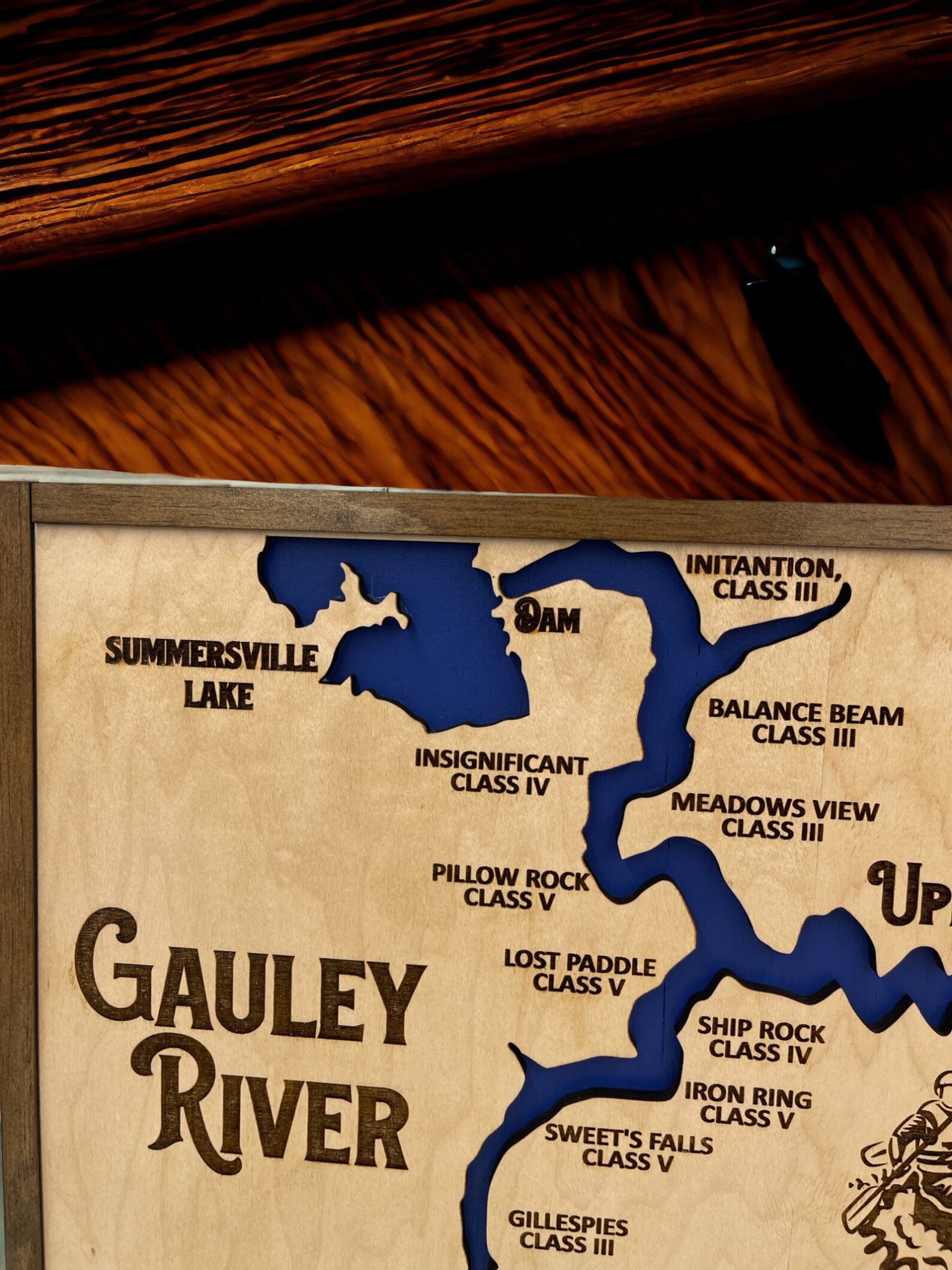 Gauley River Map of West Virginia Whitewater Rafting Map Wall Hanging ...