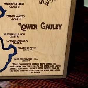 Gauley River Whitewater Rafting Map: West Virginia Wood Wall Art - Etsy