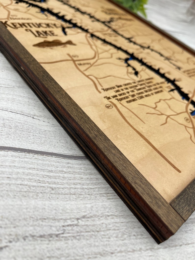 Kentucky & Barkley Lake Wood Map: Layered Wall Art - Etsy