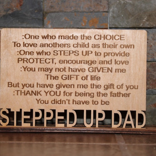 To My Stepped up Dad Sign Step Dad Gift Fathers Day Gift - Etsy