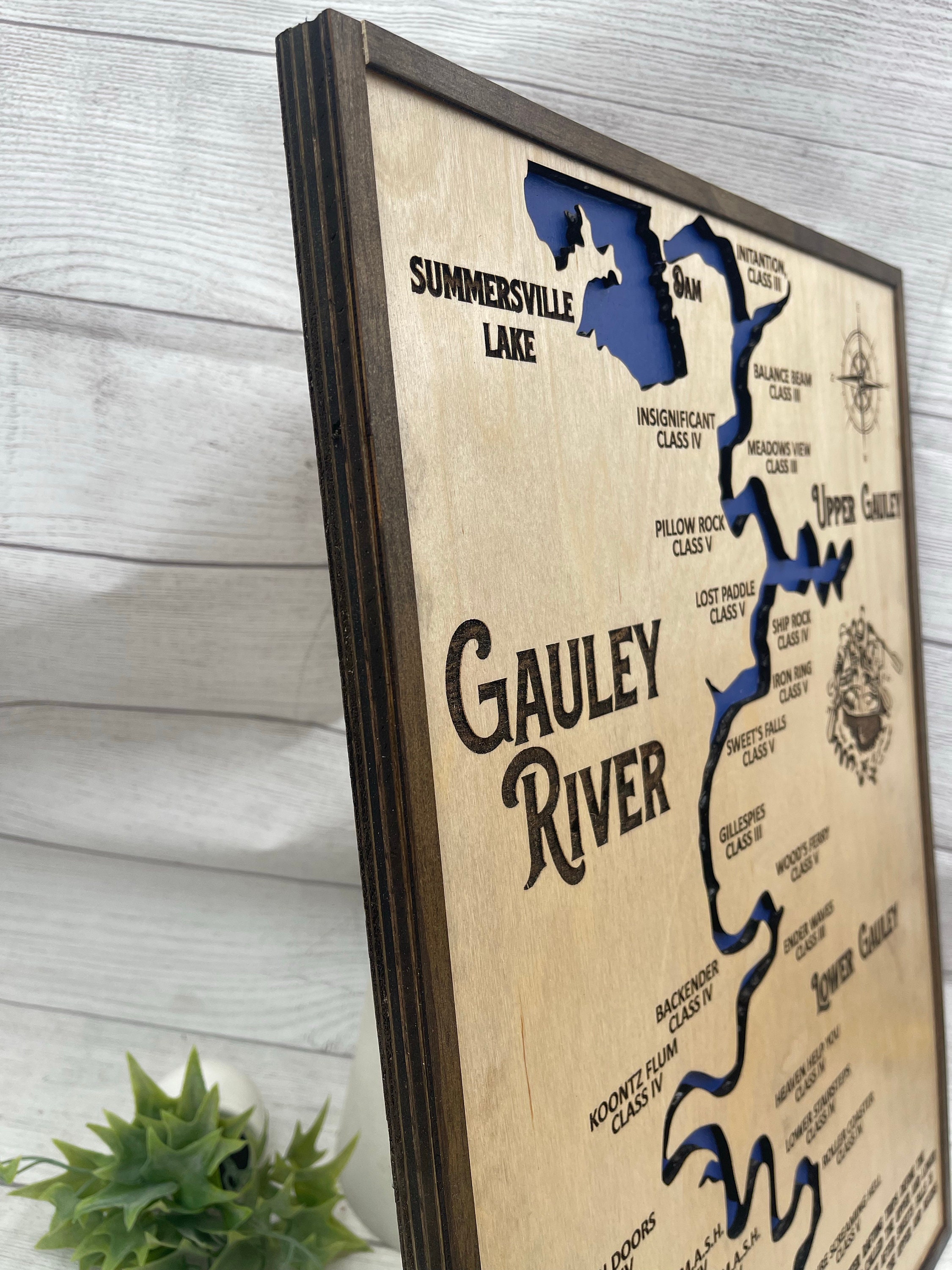 Gauley River Map Hand Made American Whitewater