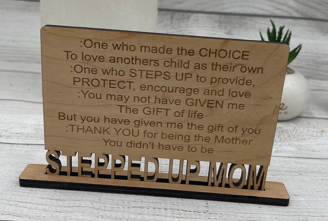 Stepped up Mom Sign Mother's Day Plaque Definition Step Mom Mother's ...