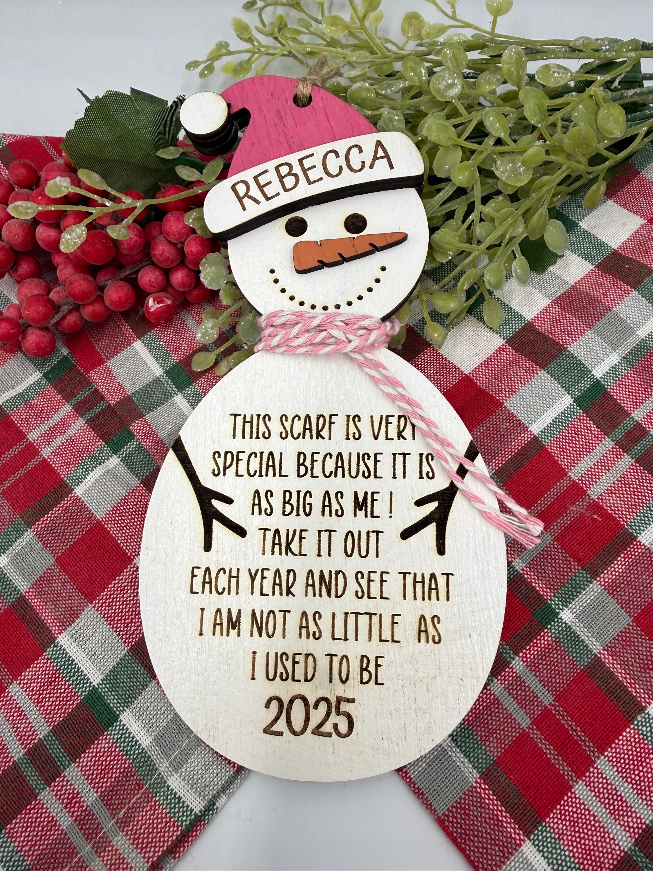 Customizable Snowman Growth Chart Ornament: Baby's First Christmas 2025 ...