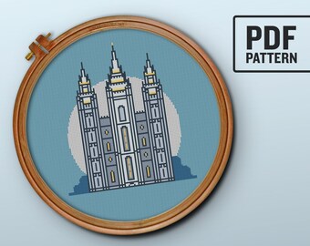 Salt Lake Temple Cross Stitch Pattern Instant Download - Etsy