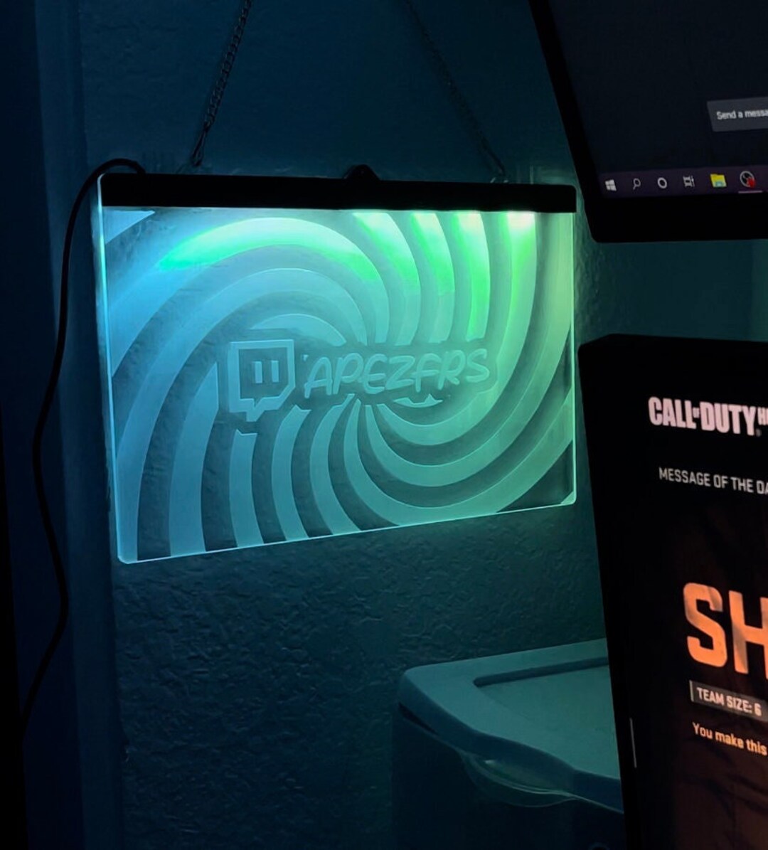 Custom Engraved Hanging Light up Twitch Sign - Etsy