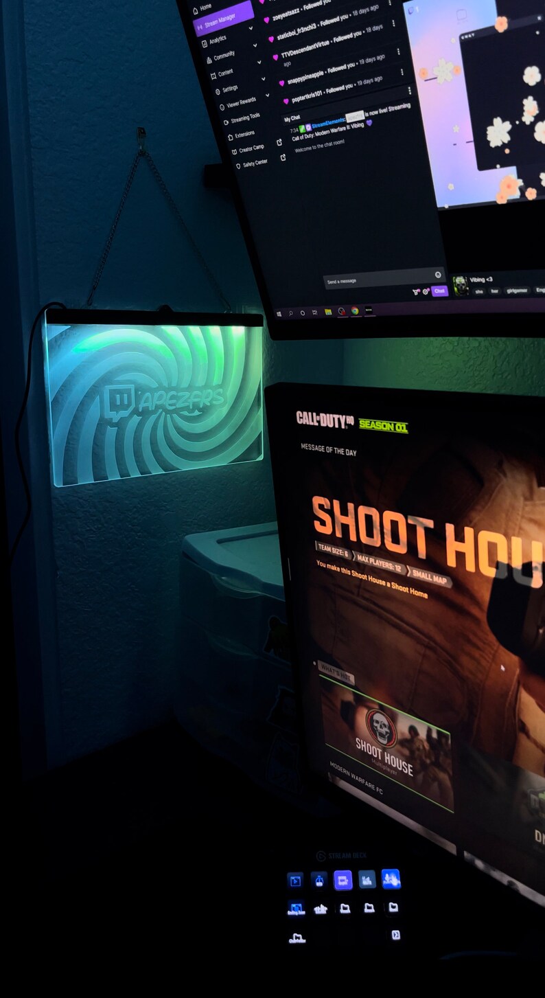 Custom Engraved Hanging Light up Twitch Sign - Etsy