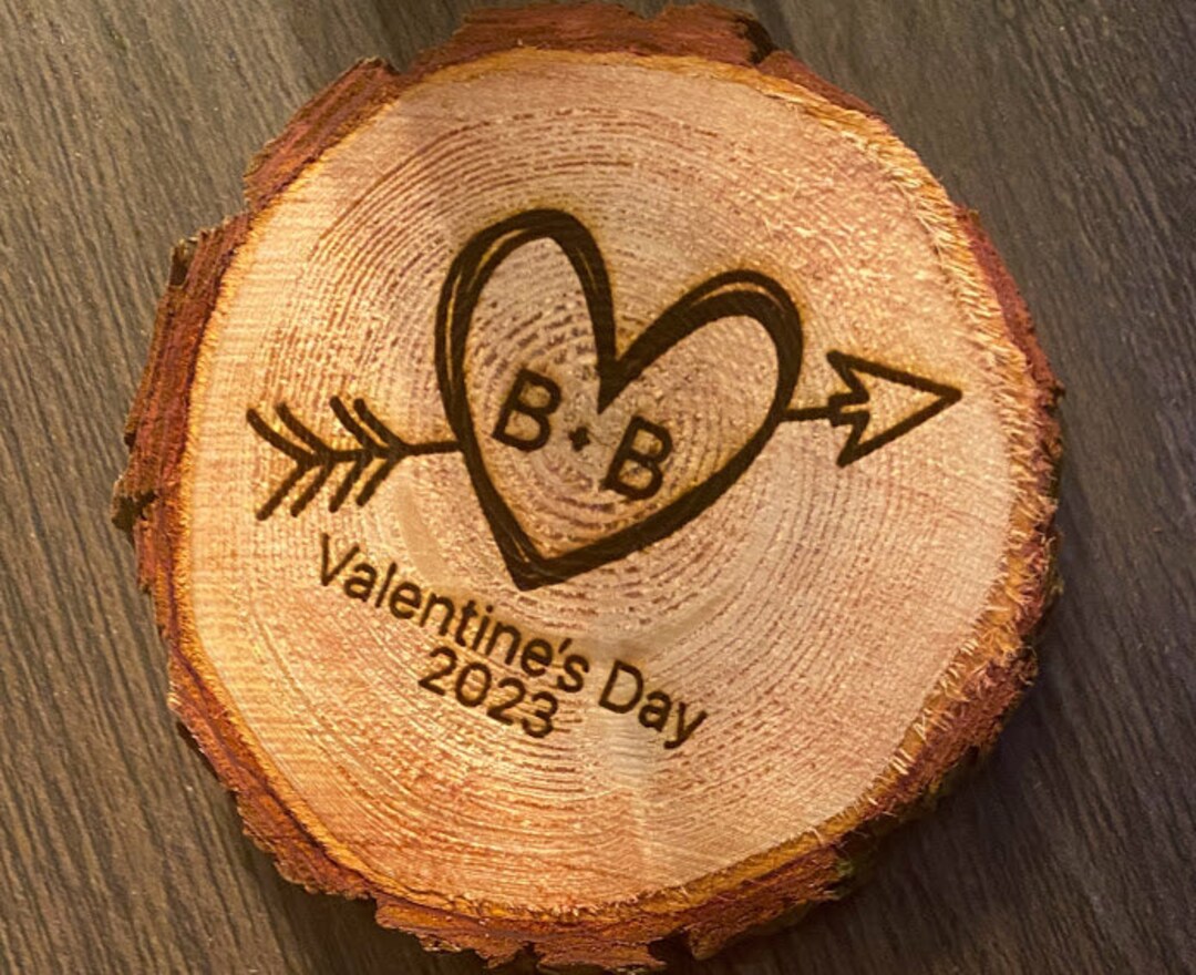 Personalized Love/heart Cedar Wood Slice Magnet/couple Gifts - Etsy