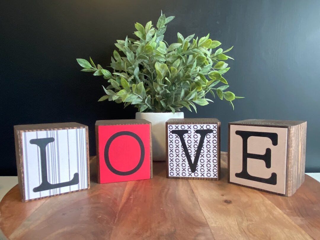 Solid Wood LOVE Blocks - Etsy