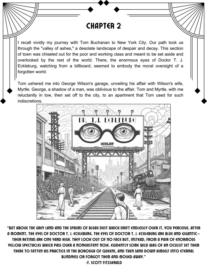 The Great Gatsby Abridged Coloring Book - Etsy
