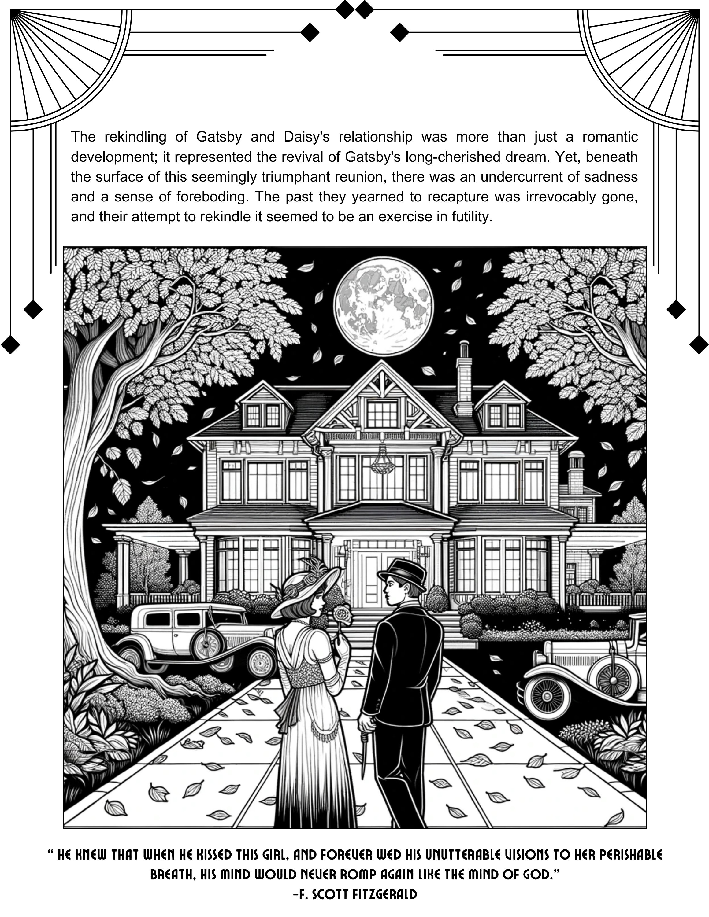 The Great Gatsby Abridged Coloring Book - Etsy