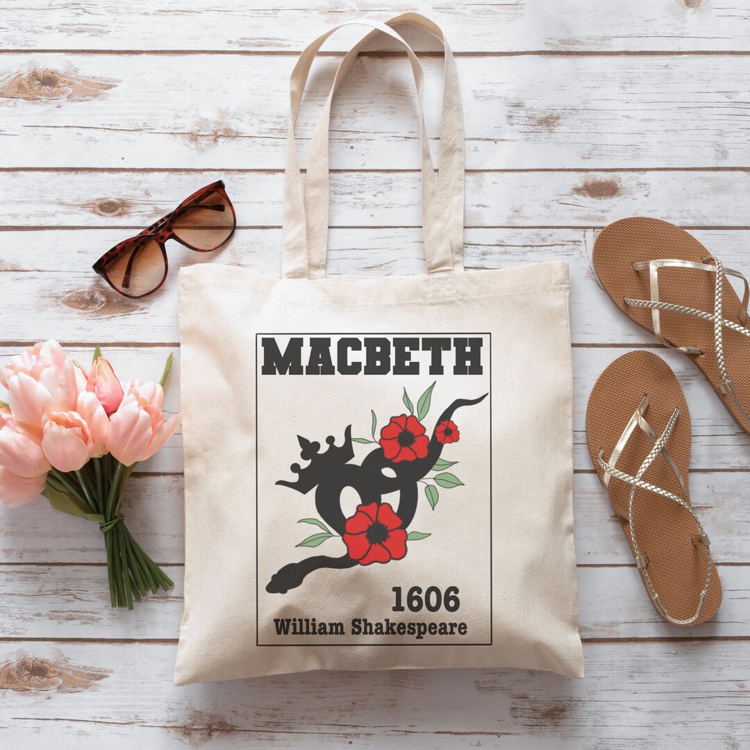 Macbeth Shakespeare Tote Bag, English Teacher Tote Bag, Book Tote Bag ...
