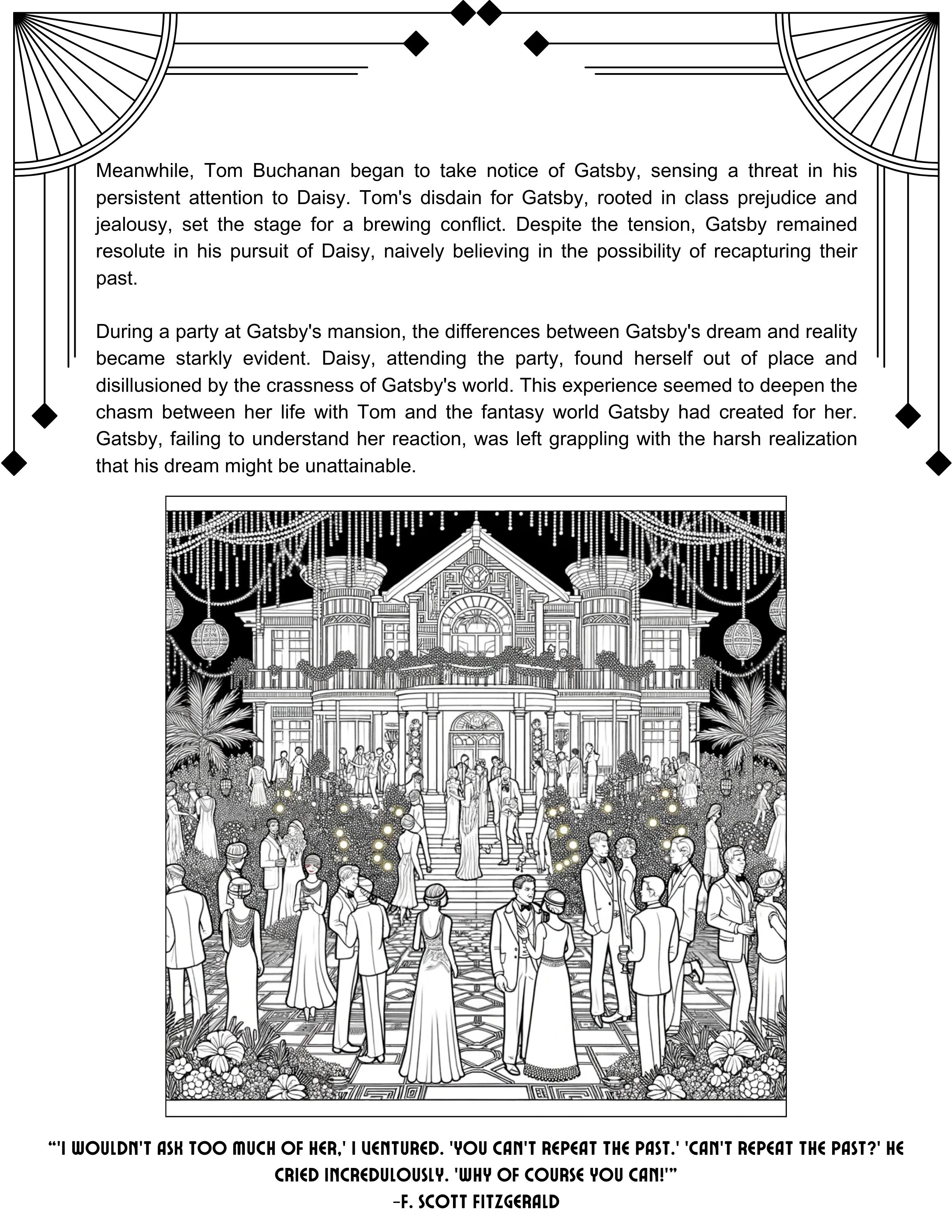 The Great Gatsby Abridged Coloring Book - Etsy