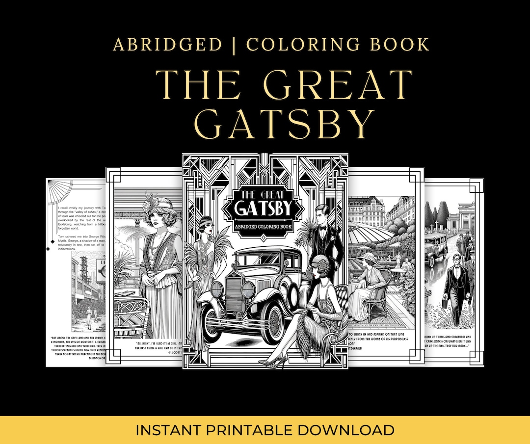 The Great Gatsby Abridged Coloring Book - Etsy