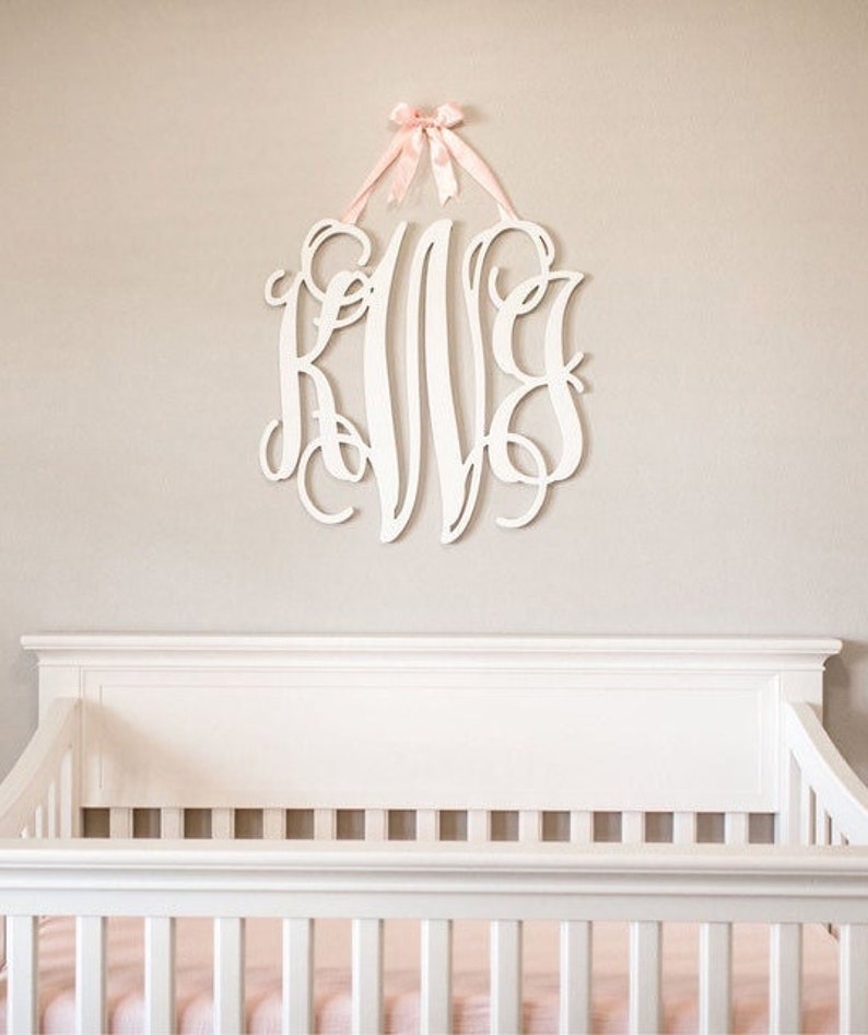 Large Wooden Monogram Cutout Wall Hanging Door Hanger Wedding Monogram ...