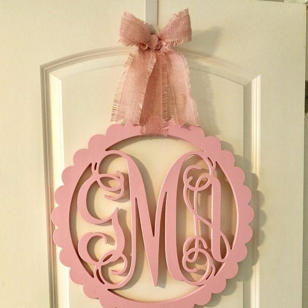 Wooden Monogram Wall Hanging -door Hanger - Wedding Monogram - Nursery ...