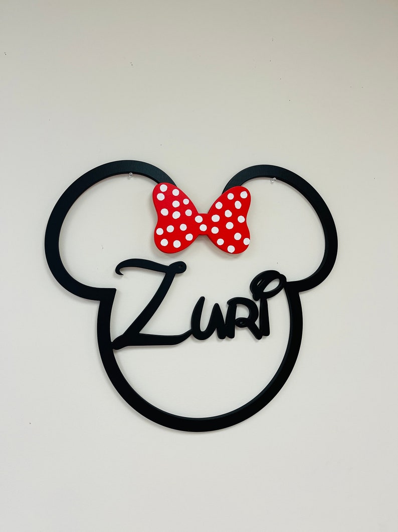 Mickey Mouse Head Silhouette Name Sign Cutout - Custom Birthday Party ...