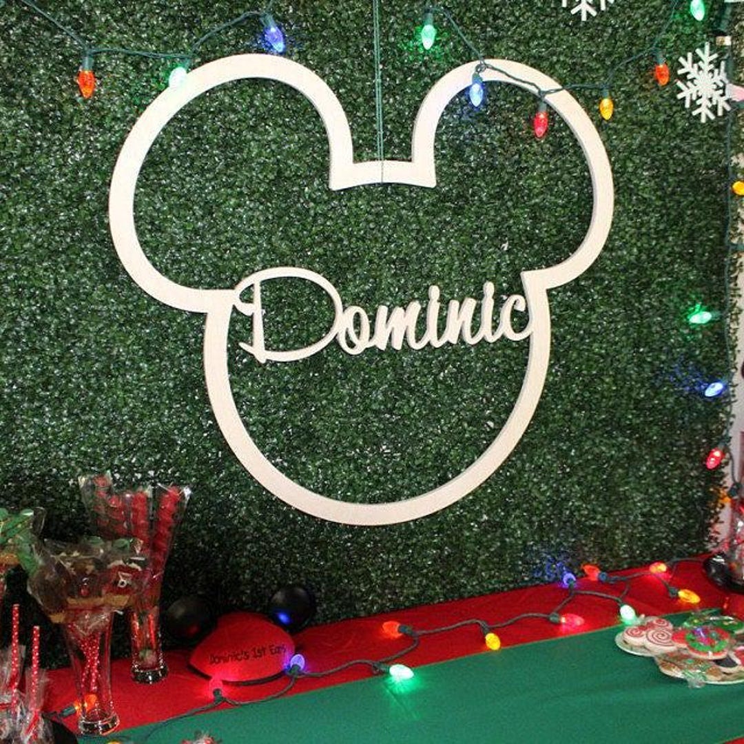 Mickey Name Sign Hoop, Birthday/ Christening/ Baptism Shower ...
