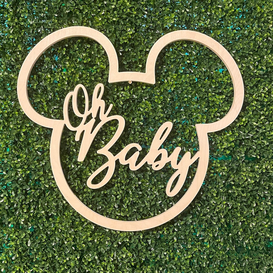 Oh Baby Wood Sign - Baby Shower Decor Oh Babies - Minnie Lover Sign Oh ...