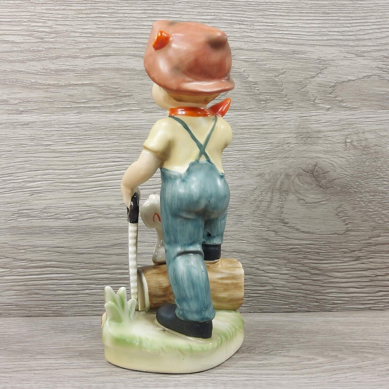 Vintage Porcelain Farm Boy Figurine | Dog & Wood Saw, 8" Collectible - Etsy