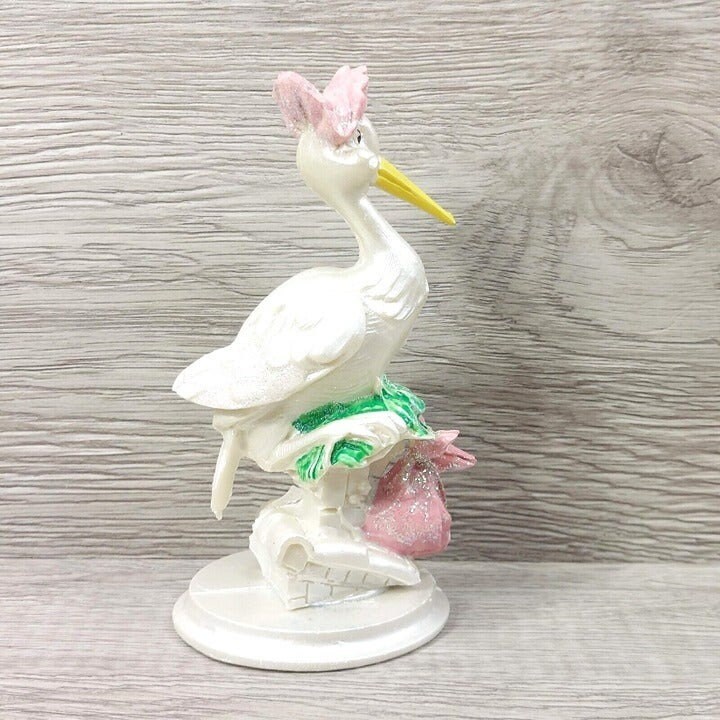 Vintage Gala Italiana Stork Figurine, Pink Baby Shower Gift - Etsy