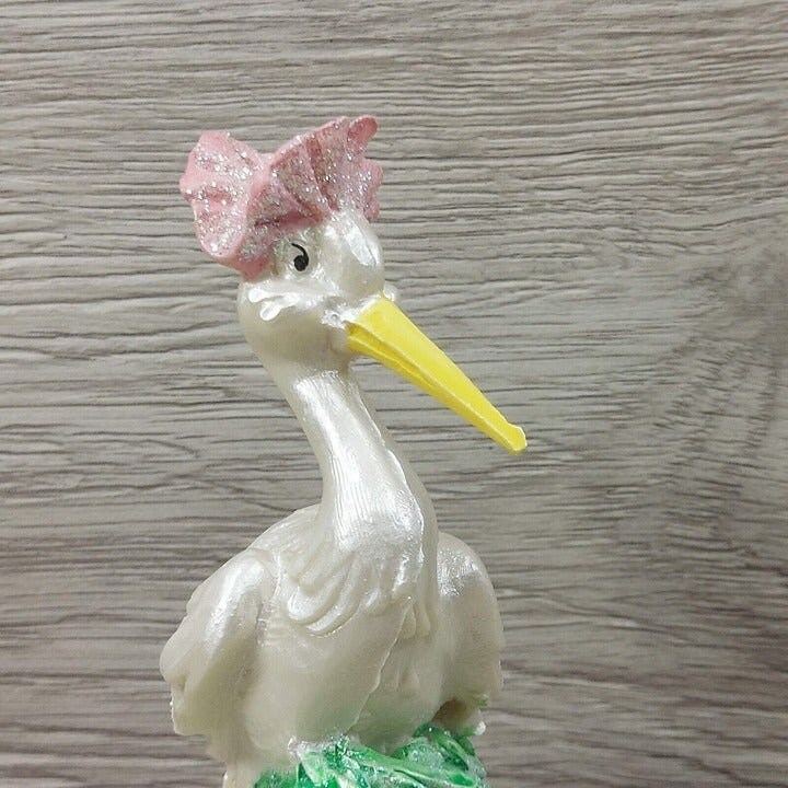 Vintage Gala Italiana Stork Figurine, Pink Baby Shower Gift - Etsy