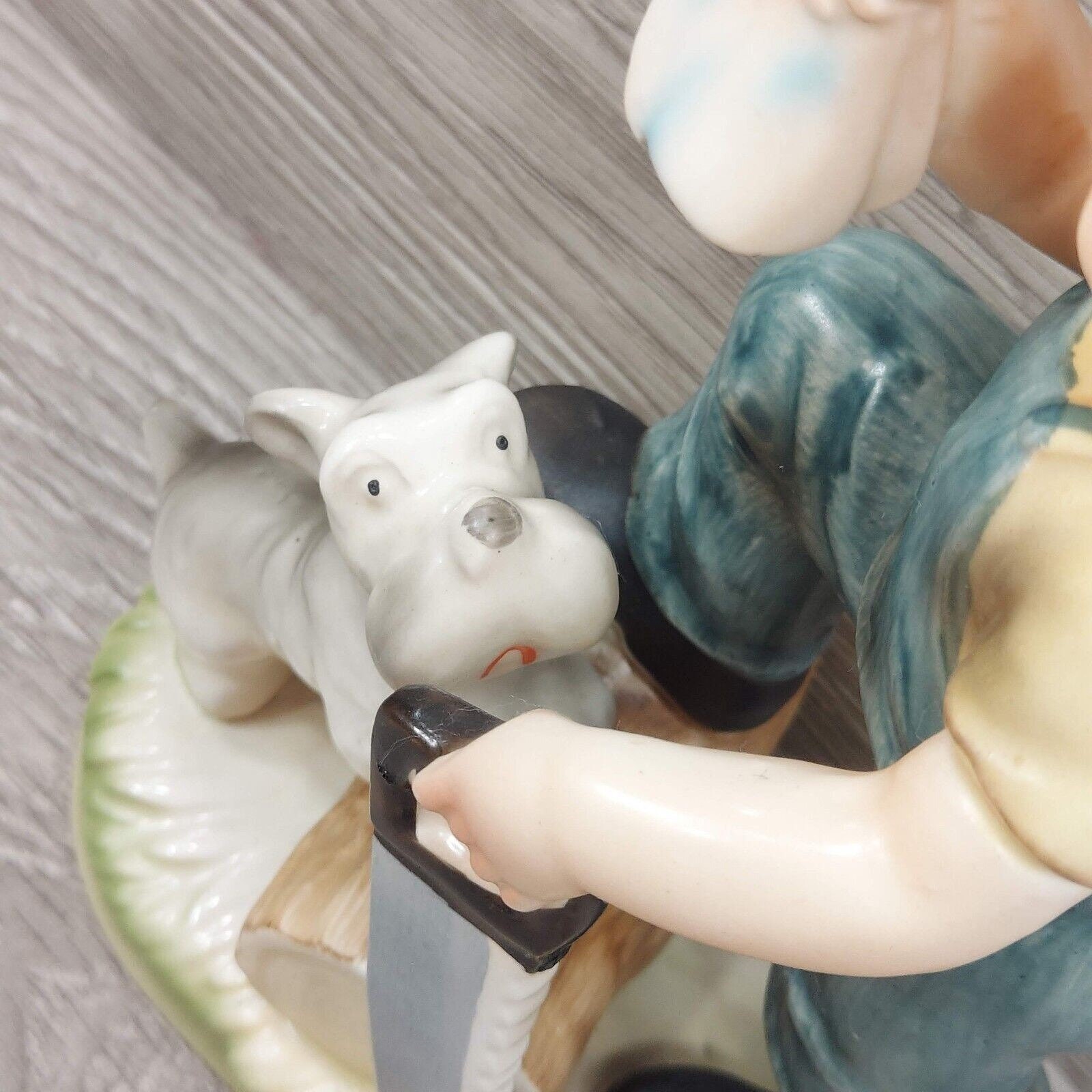 Vintage Porcelain Farm Boy Figurine | Dog & Wood Saw, 8" Collectible - Etsy