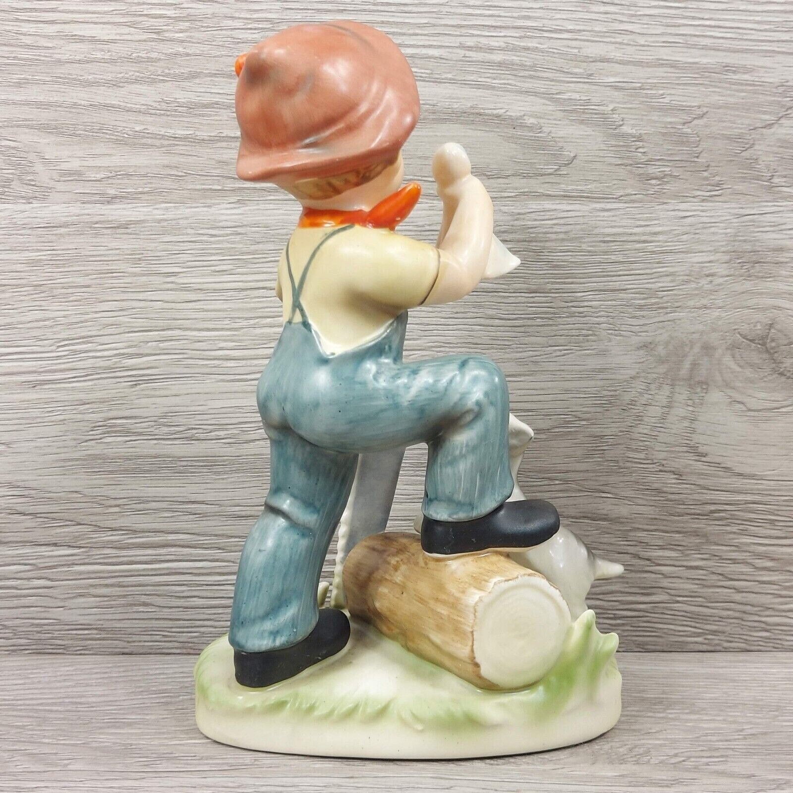 Vintage Porcelain Farm Boy Figurine Boy With a Saw Wood and a Dog ...