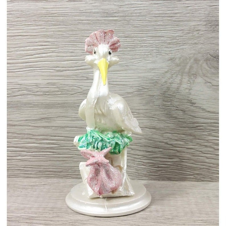 Vintage Gala Italiana Stork Figurine, Pink Baby Shower Gift - Etsy